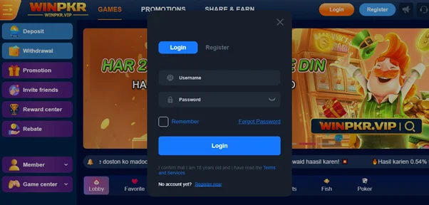 WinPKR VIP Login and Registration – Sign Up in Pakistan Today